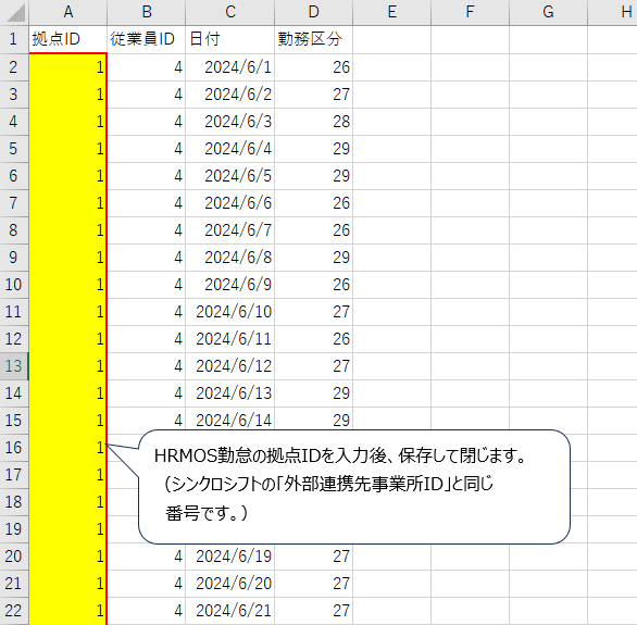 【シンクロシフト】シンクロシフトで作成したシフト表をHRMOS勤怠にインポートしたい